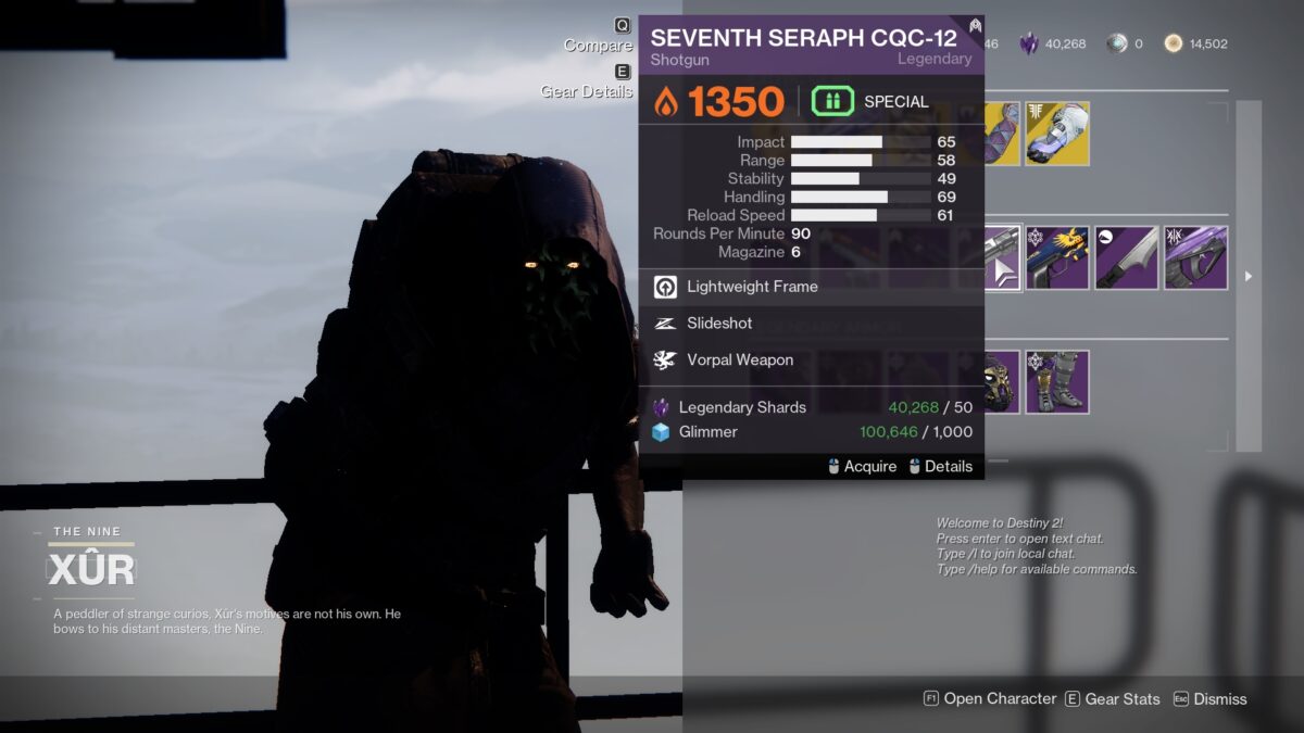 Destiny 2 Xur Location This Week: Weapons, Armor (October 7 - 11)