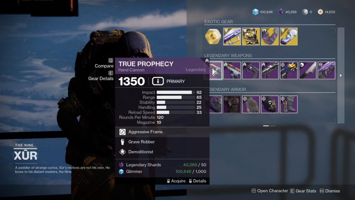 Destiny 2 Xur Location This Week: Weapons, Armor (October 7 - 11)