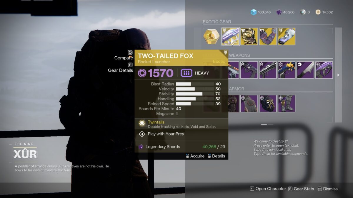 Destiny 2 Xur Location This Week: Weapons, Armor (October 7 - 11)