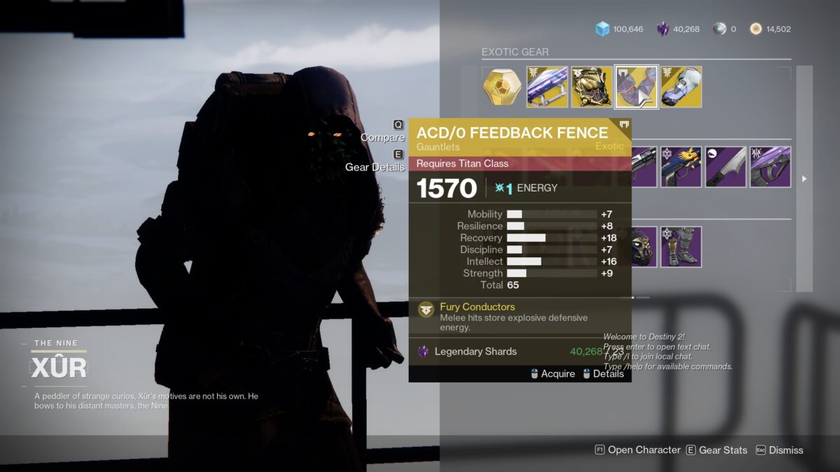 Destiny 2 Xur Location This Week: Weapons, Armor (October 7 - 11)