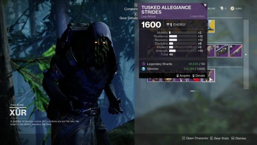 Where Is Xur Today In Destiny 2? Location And Exotic Inventory (Nov 3 ...