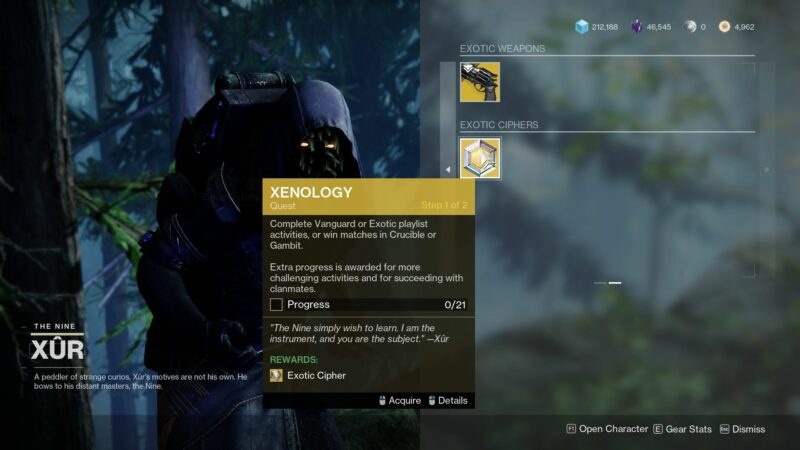Where Is Xur Today In Destiny 2? Location And Exotic Inventory (Nov 3 ...