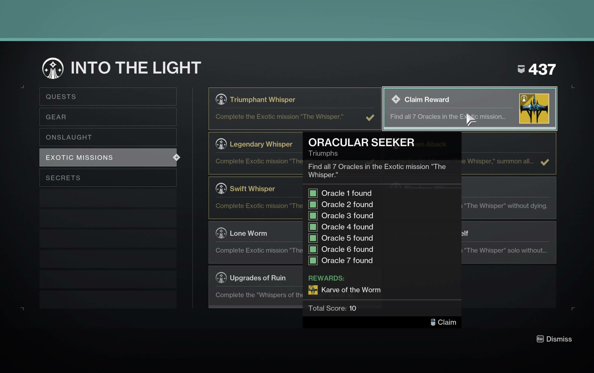 Destiny 2 The Whisper Exotic Mission: All Oracle Locations Guide